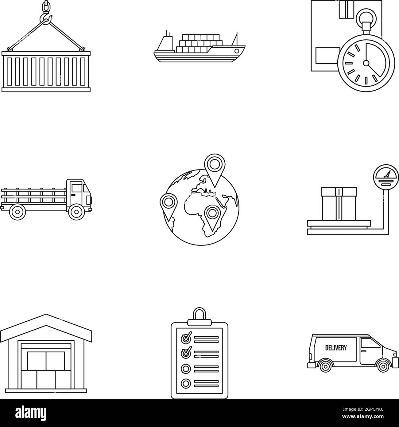 Cargo icons set, outline style Stock Vector Image & Art - Alamy