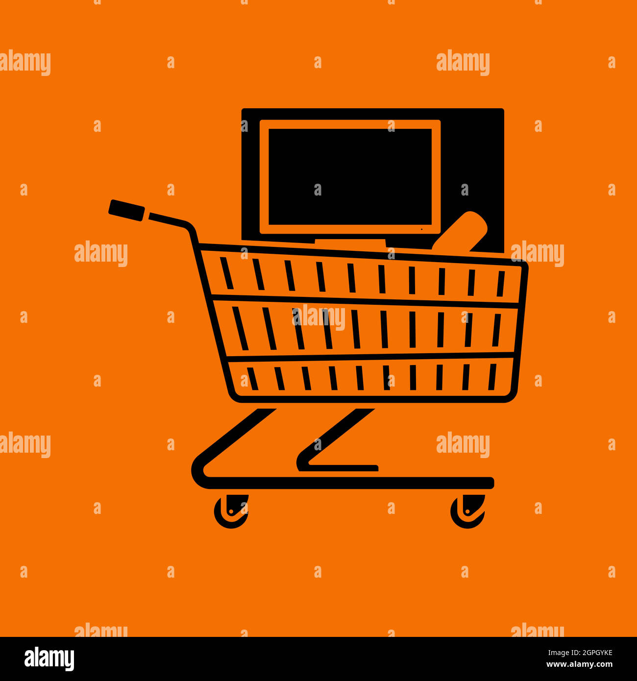 Shopping Cart With PC Icon Stock Vector Image & Art - Alamy