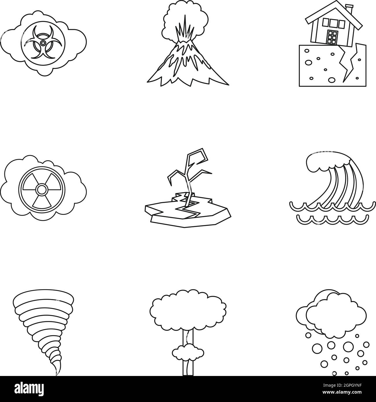 Explosion icons set Black and White Stock Photos & Images - Alamy