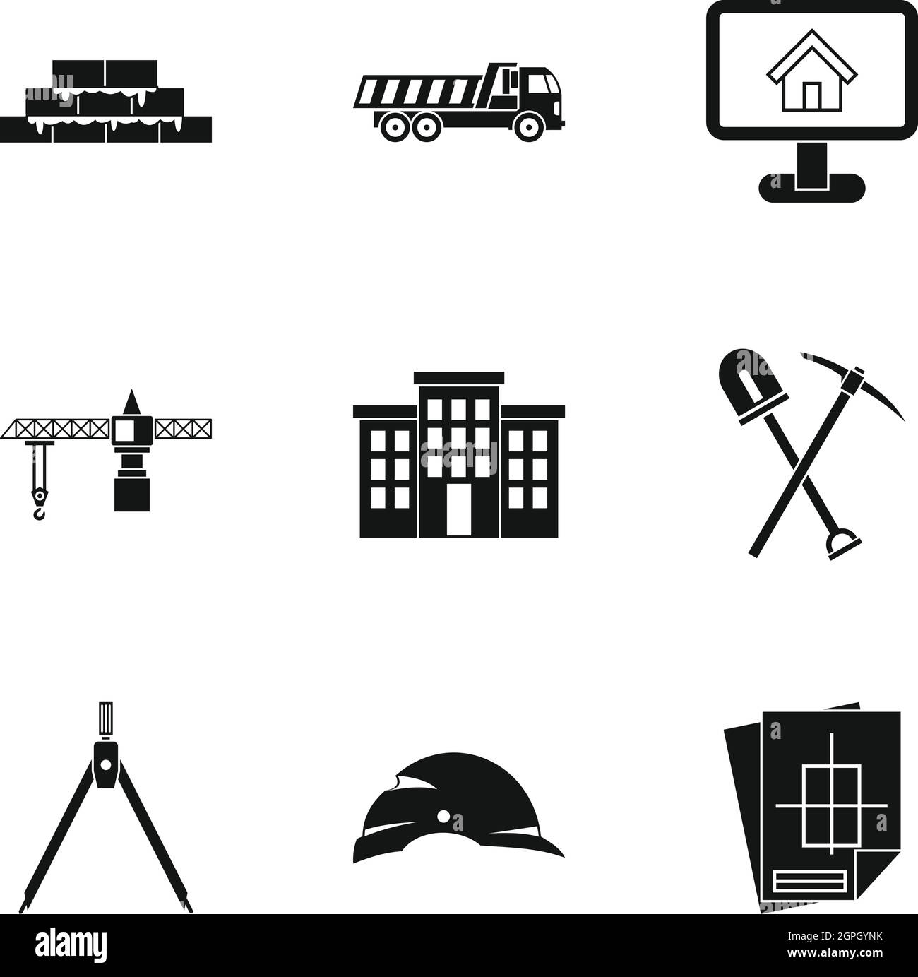 Construction icons set, simple style Stock Vector Image & Art - Alamy