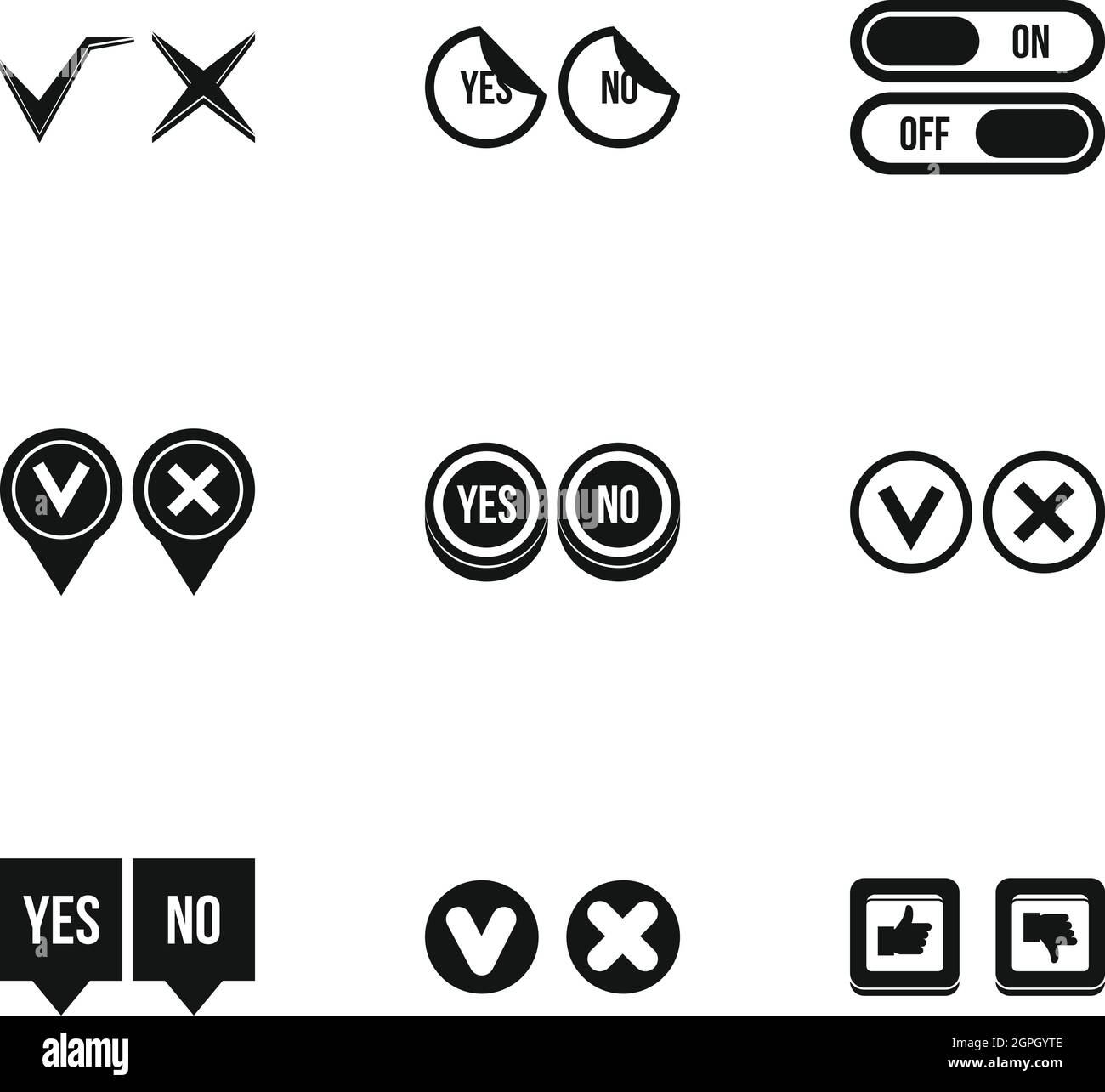 Click and selection icons set, simple style Stock Vector Image & Art ...