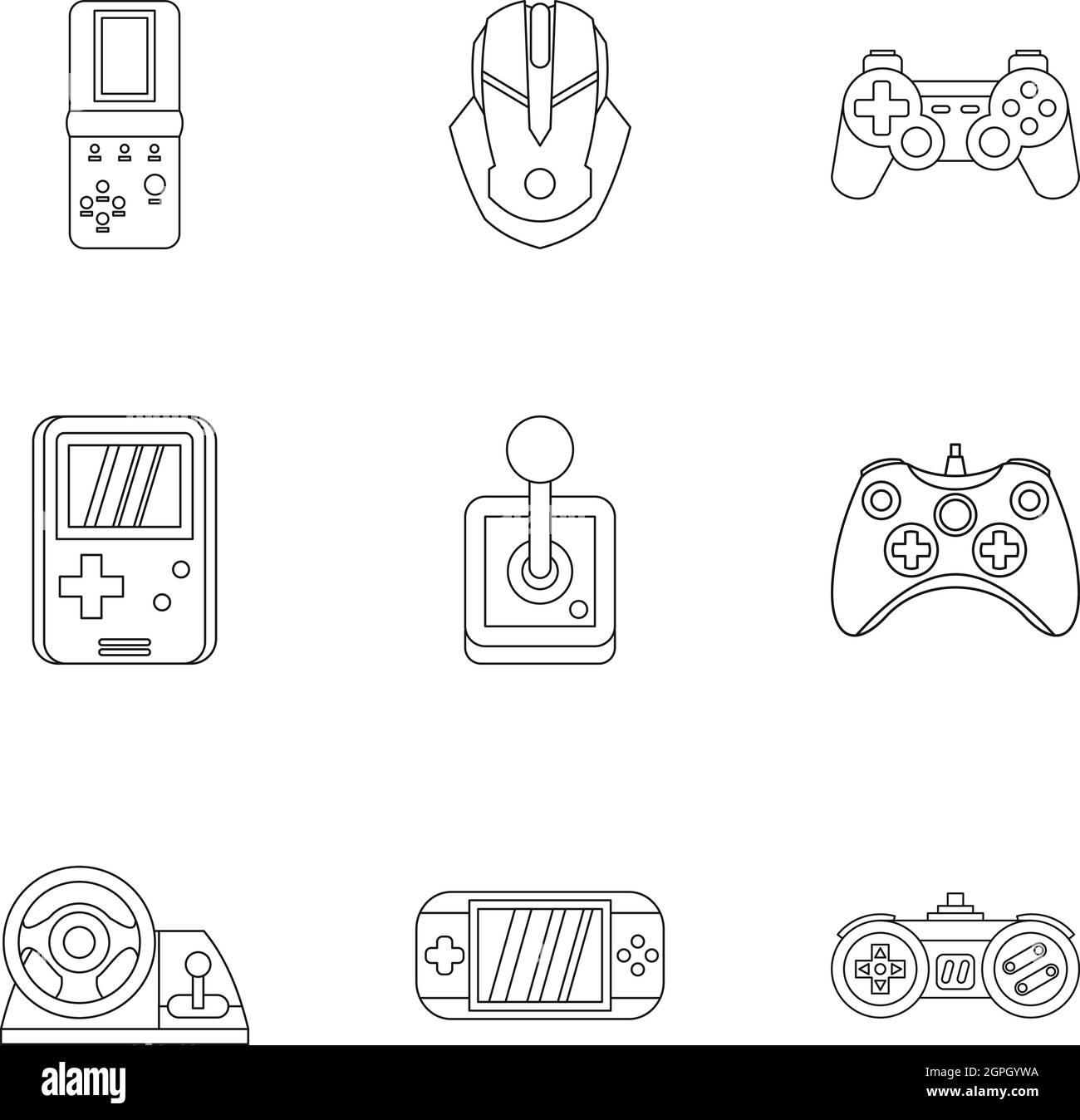 Game icons set, outline style Stock Vector Image & Art - Alamy