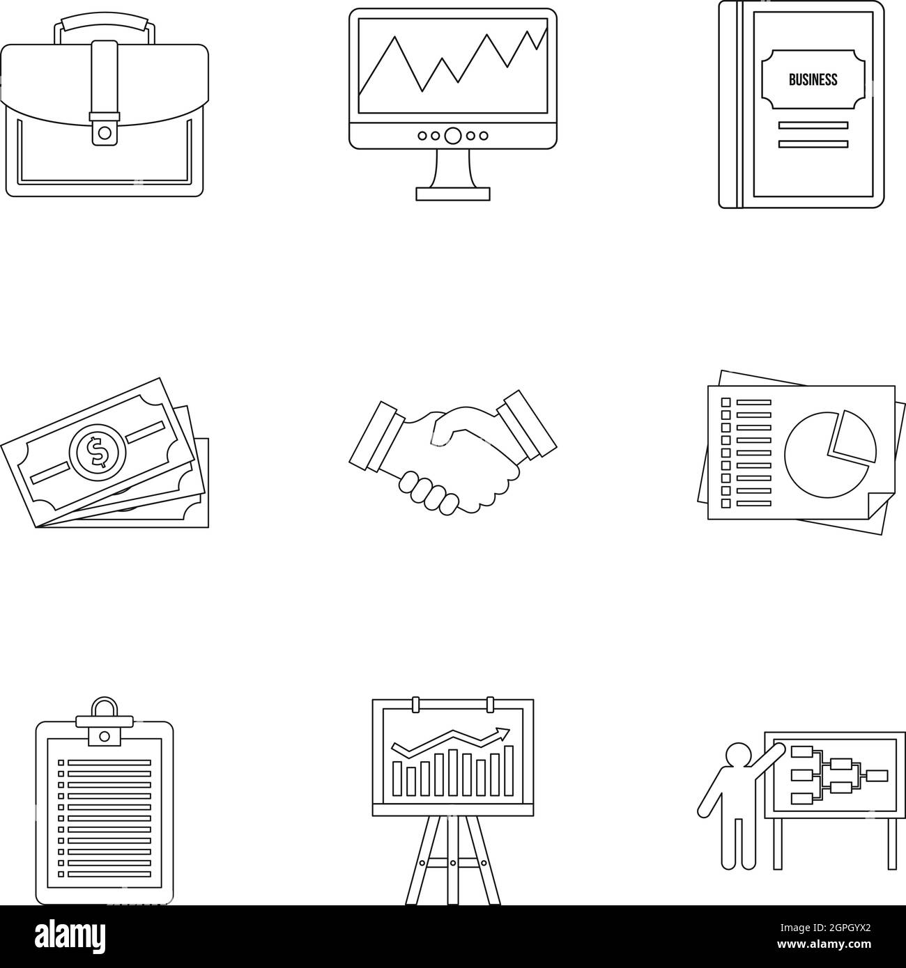 Firm icons set, outline style Stock Vector Image & Art - Alamy