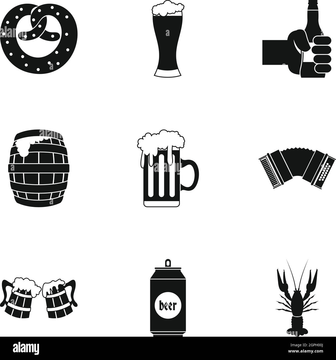 Alcoholic beverage icons set, simple style Stock Vector Image & Art - Alamy