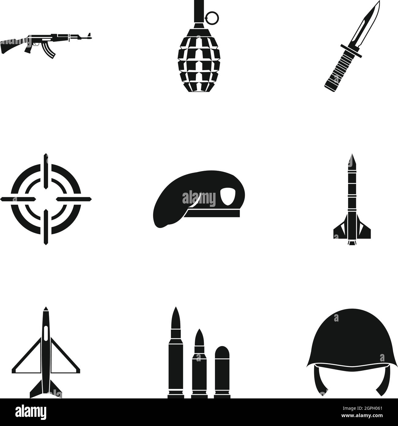 Military weapons icons set, simple style Stock Vector Image & Art - Alamy