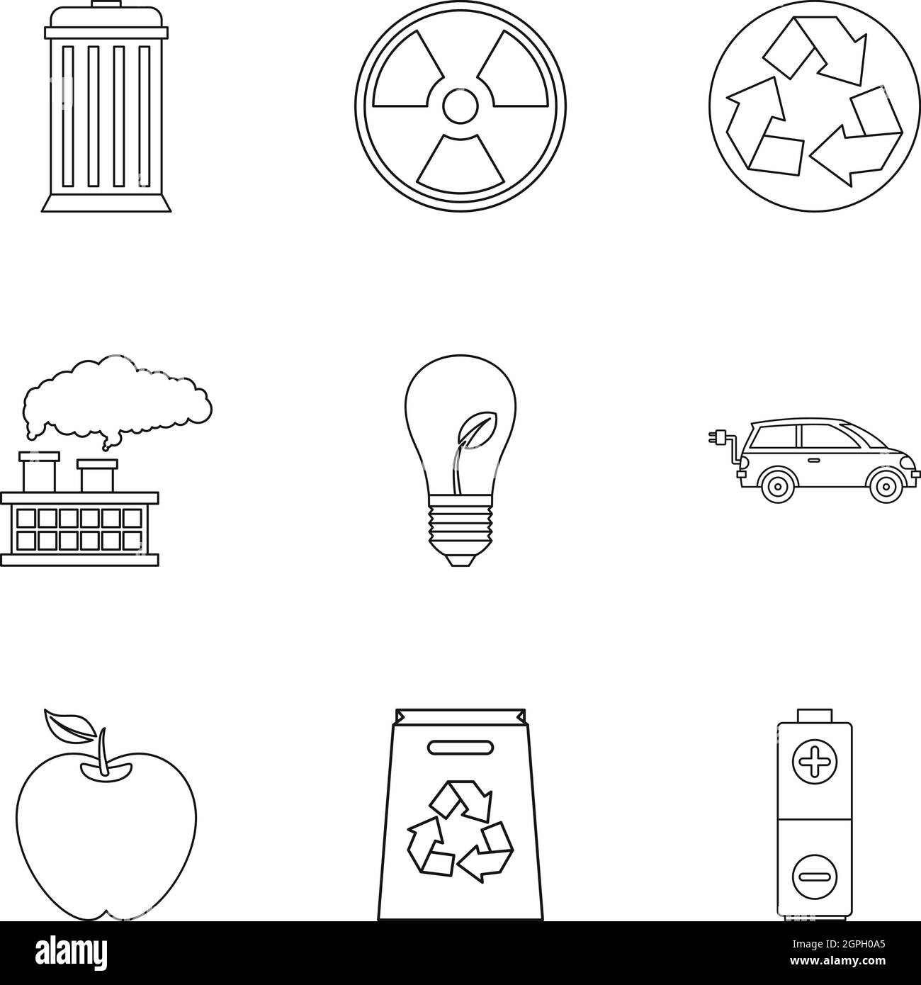 Natural environment icons set, outline style Stock Vector Image & Art ...