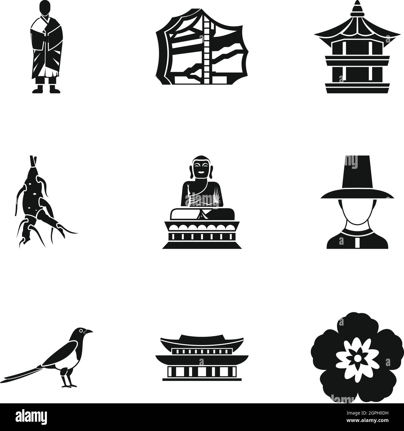 Country of South Korea icons set, simple style Stock Vector Image & Art ...