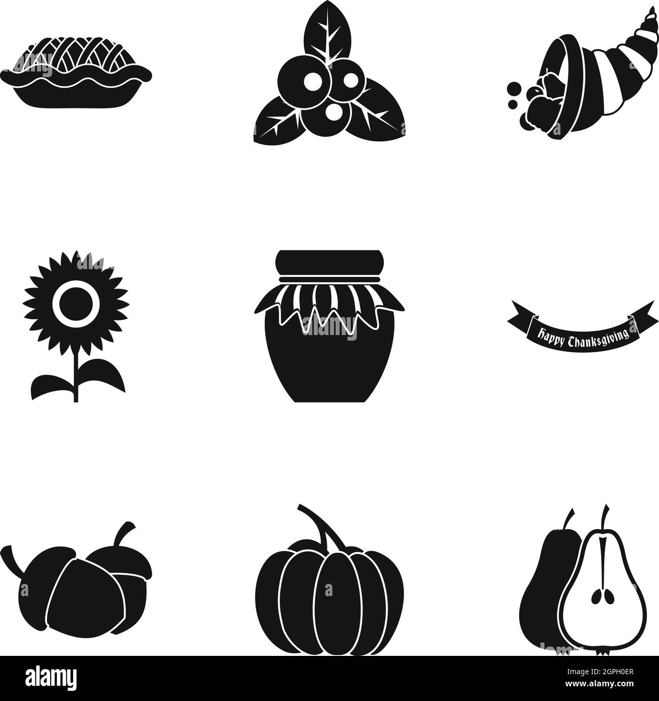 Acorn icon harvest thanksgiving hi-res stock photography and images - Alamy