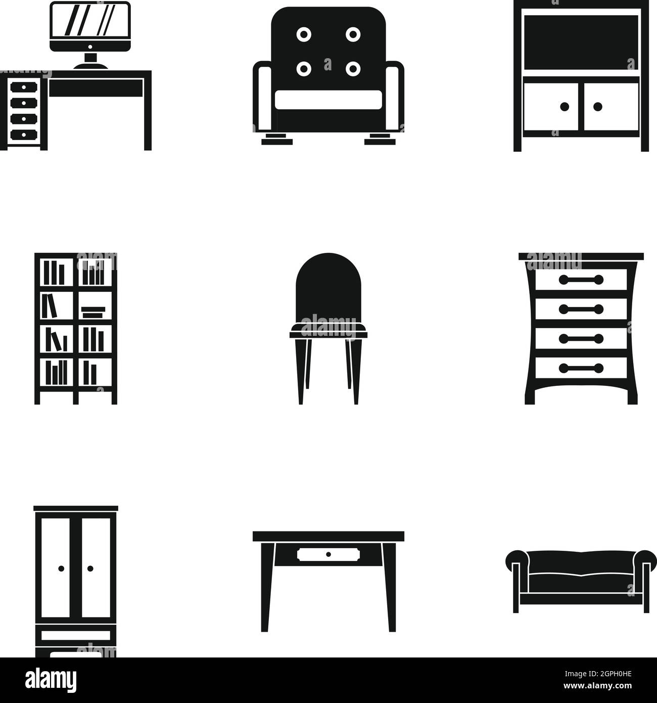 Home environment icons set, simple style Stock Vector Image & Art - Alamy