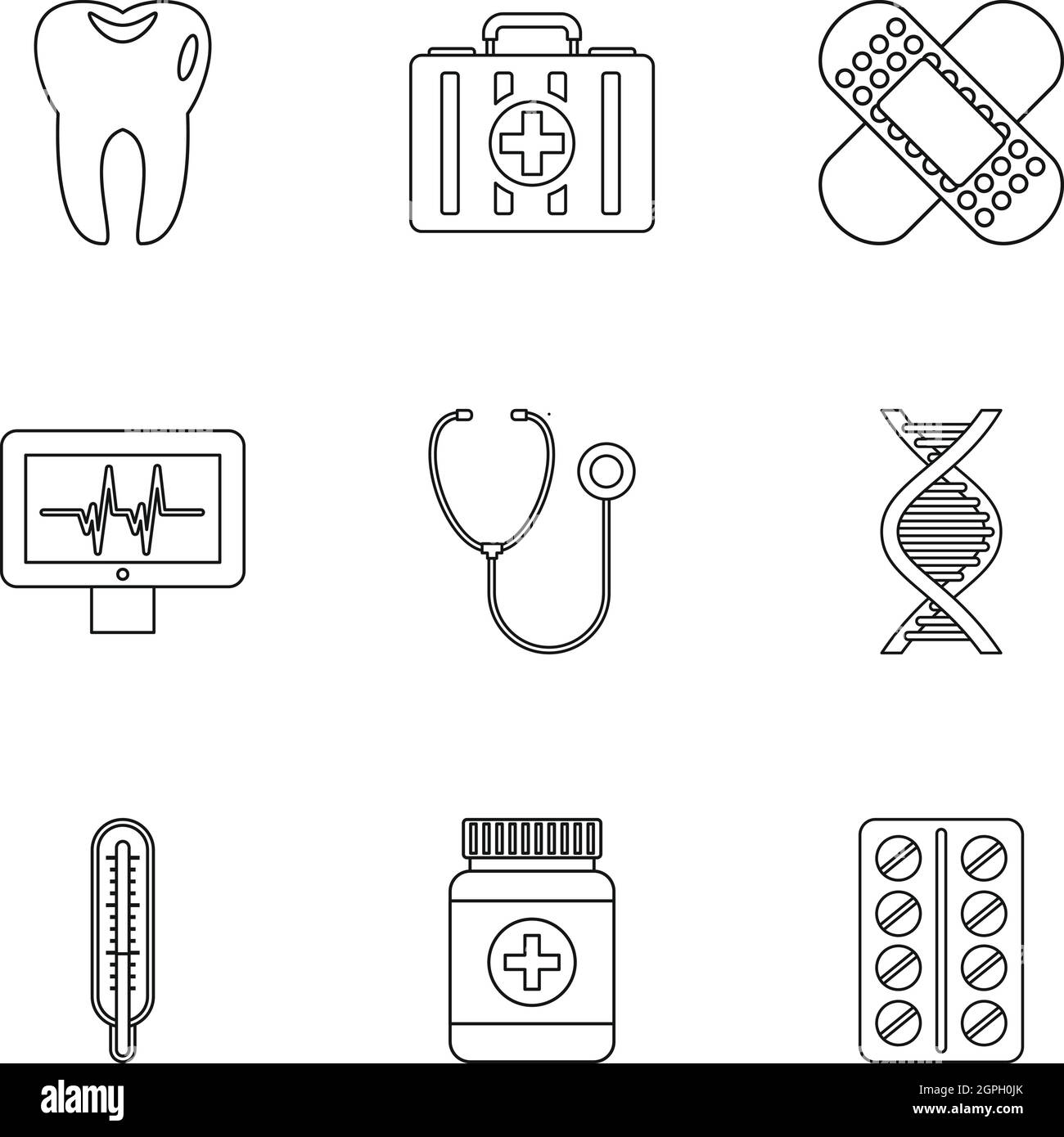 Treatment icons set, outline style Stock Vector Image & Art - Alamy