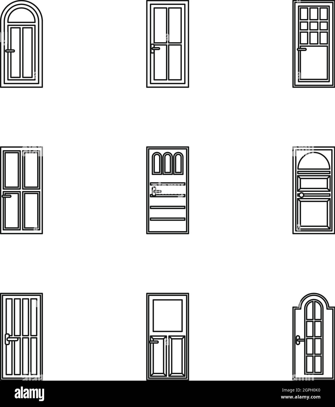 Types of doors icons set, outline style Stock Vector Image & Art - Alamy