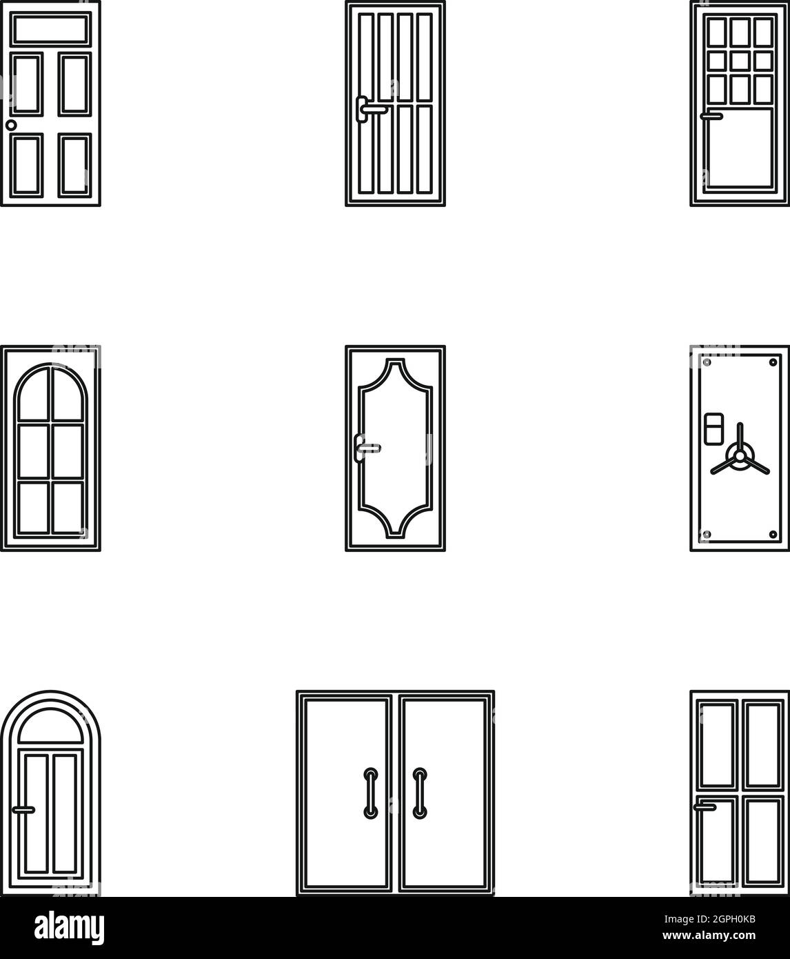 Outline icon door handle Black and White Stock Photos & Images - Alamy