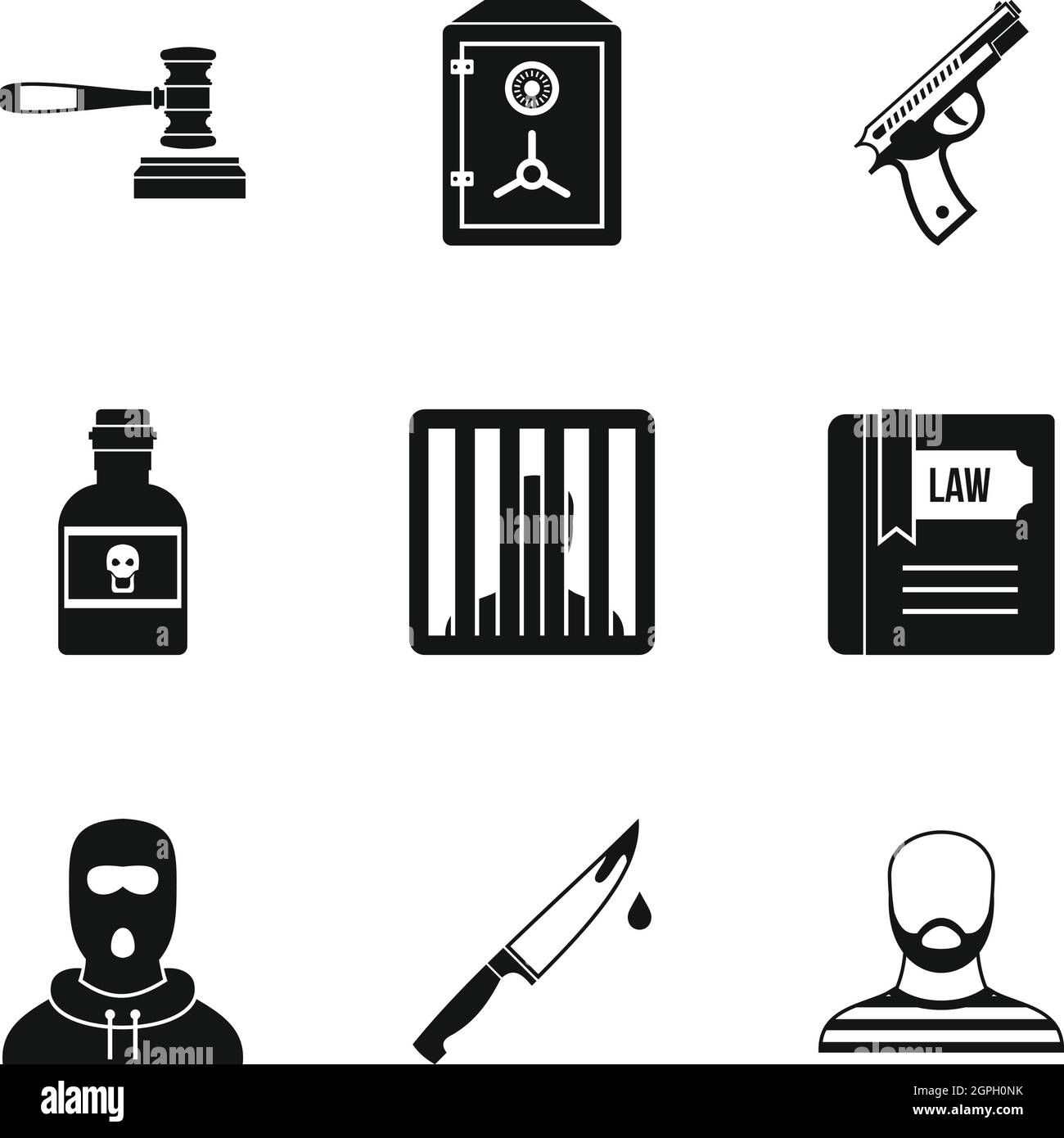 Crime icons set, simple style Stock Vector Image & Art - Alamy