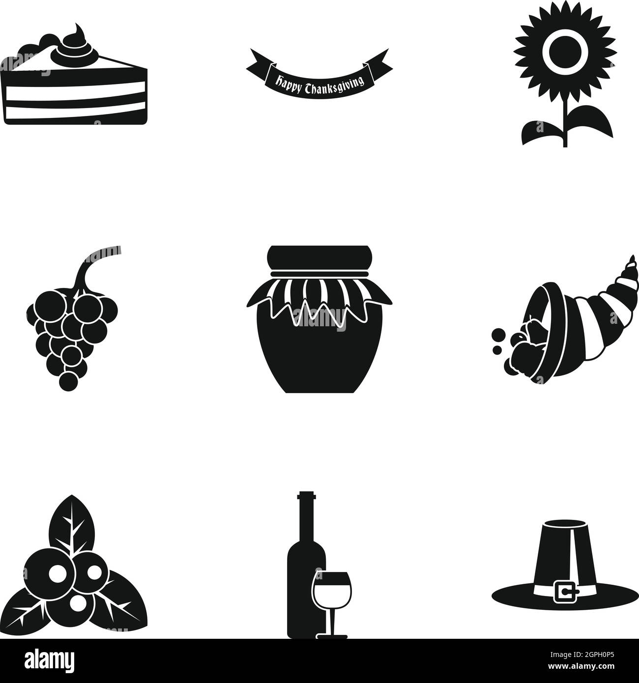 Gratitude celebration icons set, simple style Stock Vector Image & Art ...