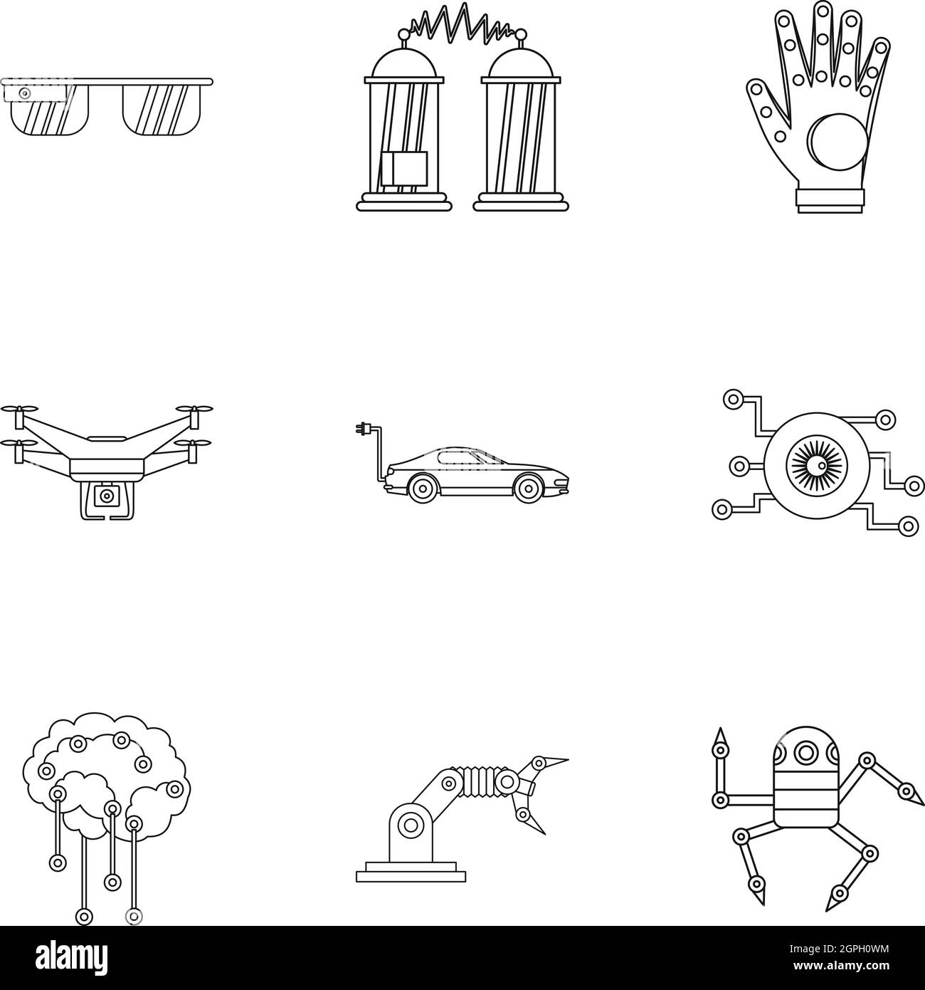 Drone icons set outline Stock Vector Images - Alamy