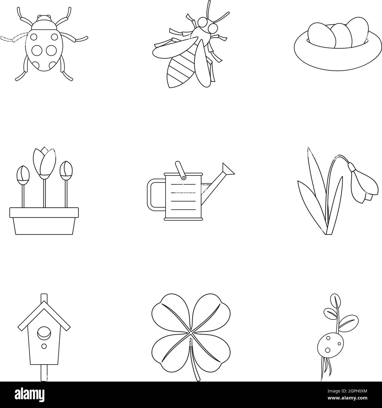 Garden icons set, outline style Stock Vector Image & Art - Alamy