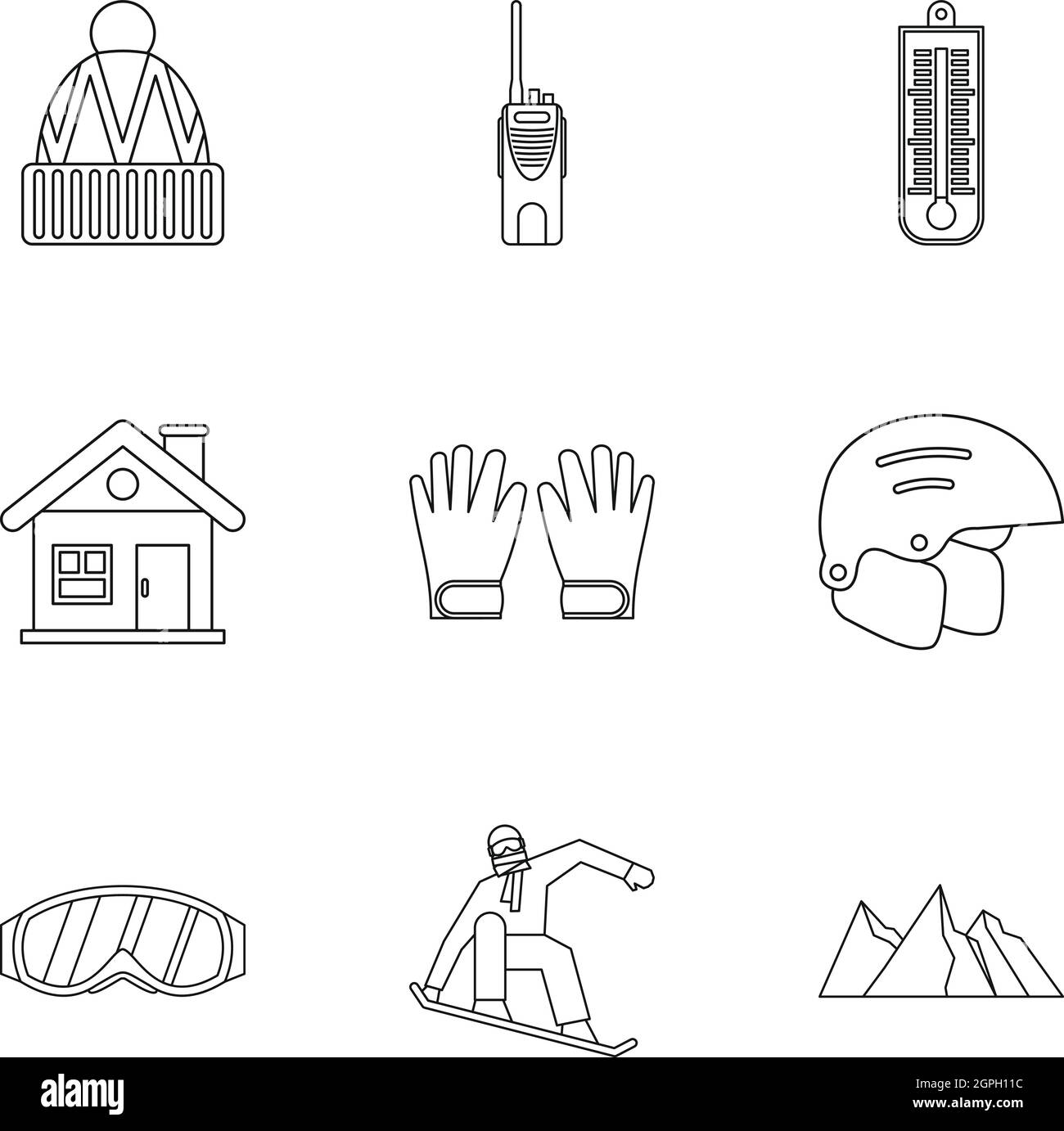 Snowboard equipment icon outline Stock Vector Images - Alamy