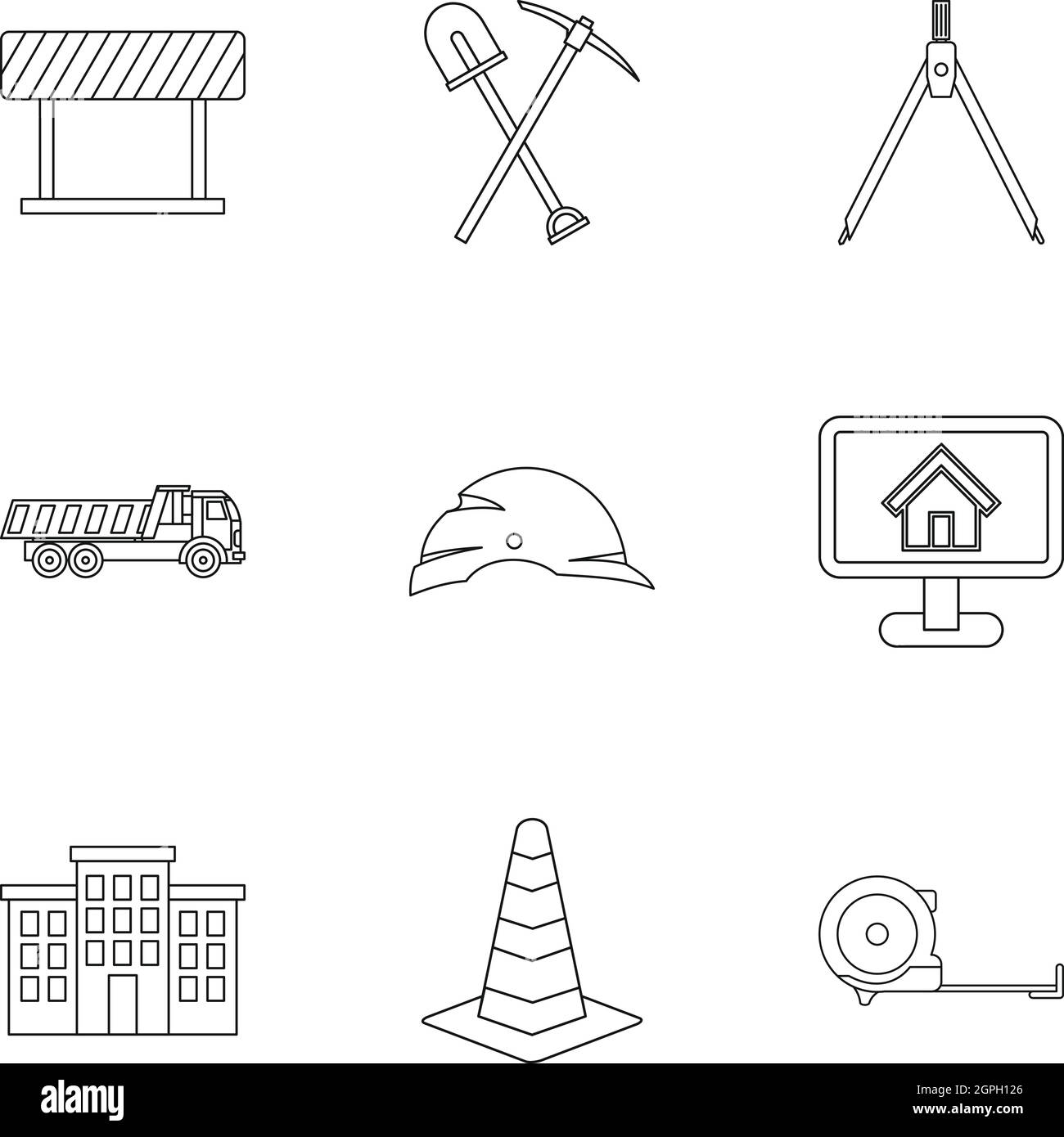 Construction icons set, outline style Stock Vector Image & Art - Alamy