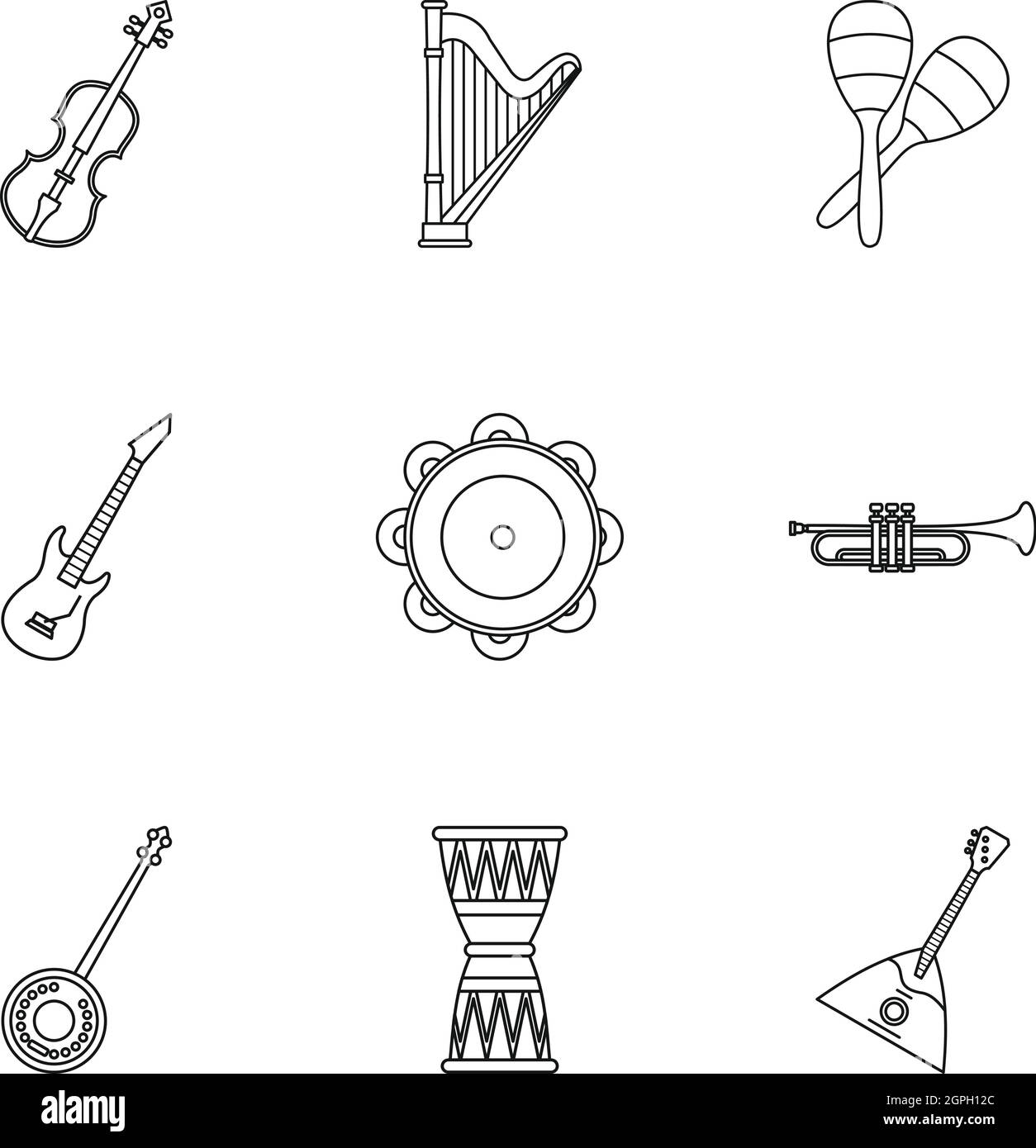 Musical device icons set, outline style Stock Vector Image & Art - Alamy