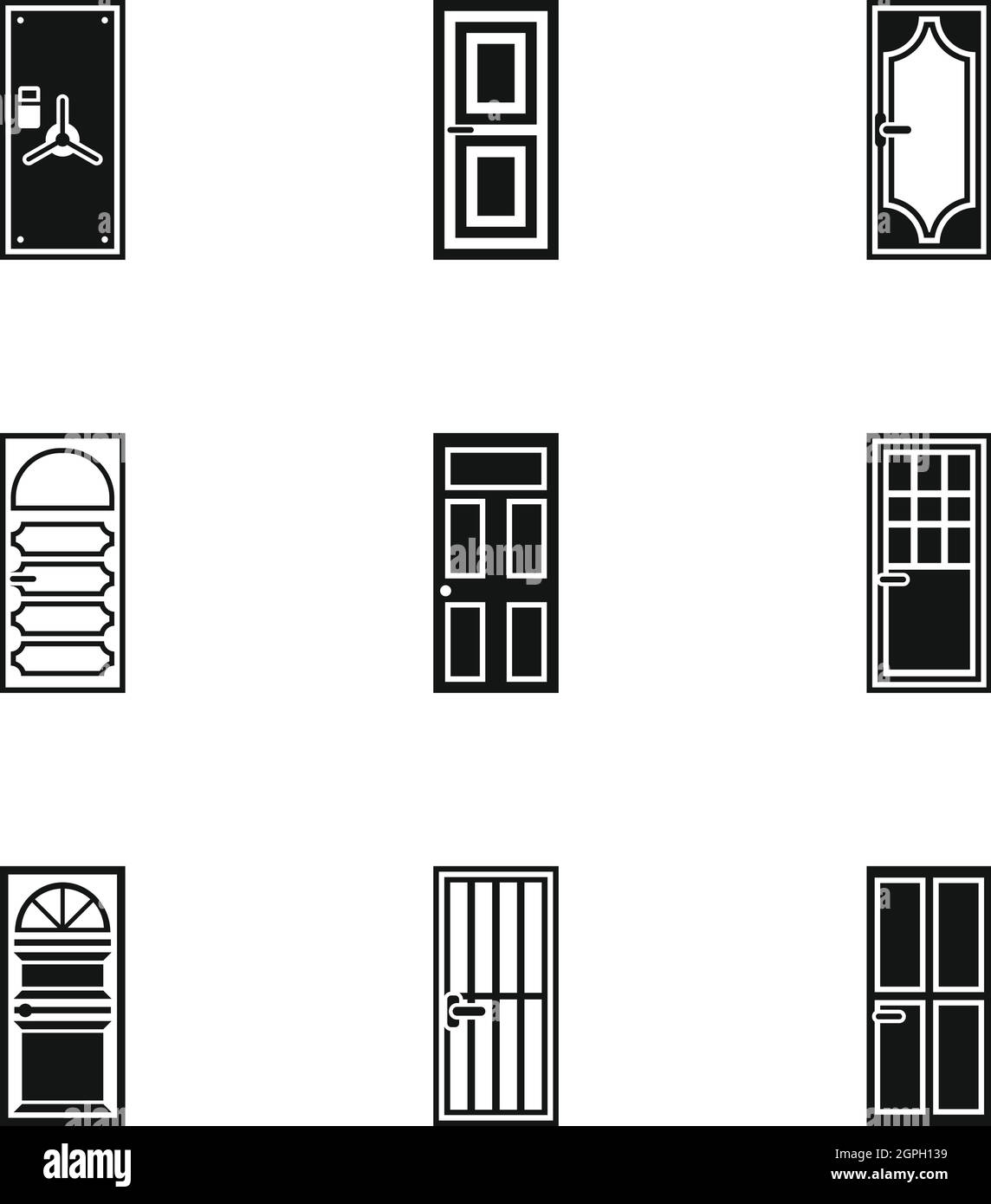 Types of doors icons set, simple style Stock Vector Image & Art - Alamy