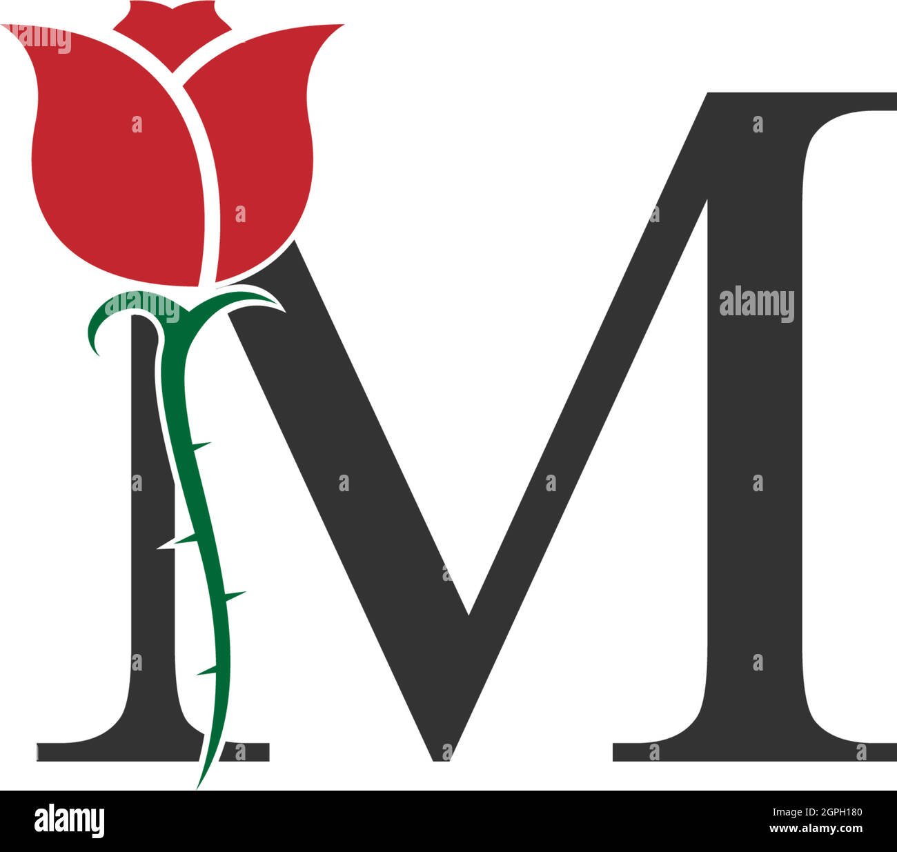 Letter m floral logo Stock Vector Images - Alamy