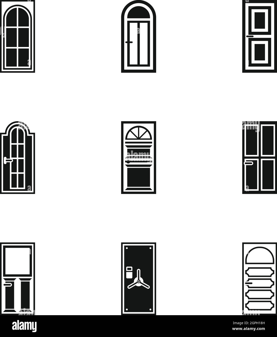 Door icons set, simple style Stock Vector Image & Art - Alamy