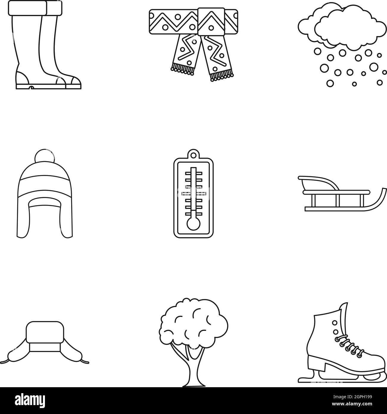 Weather winter icons set, outline style Stock Vector Image & Art - Alamy