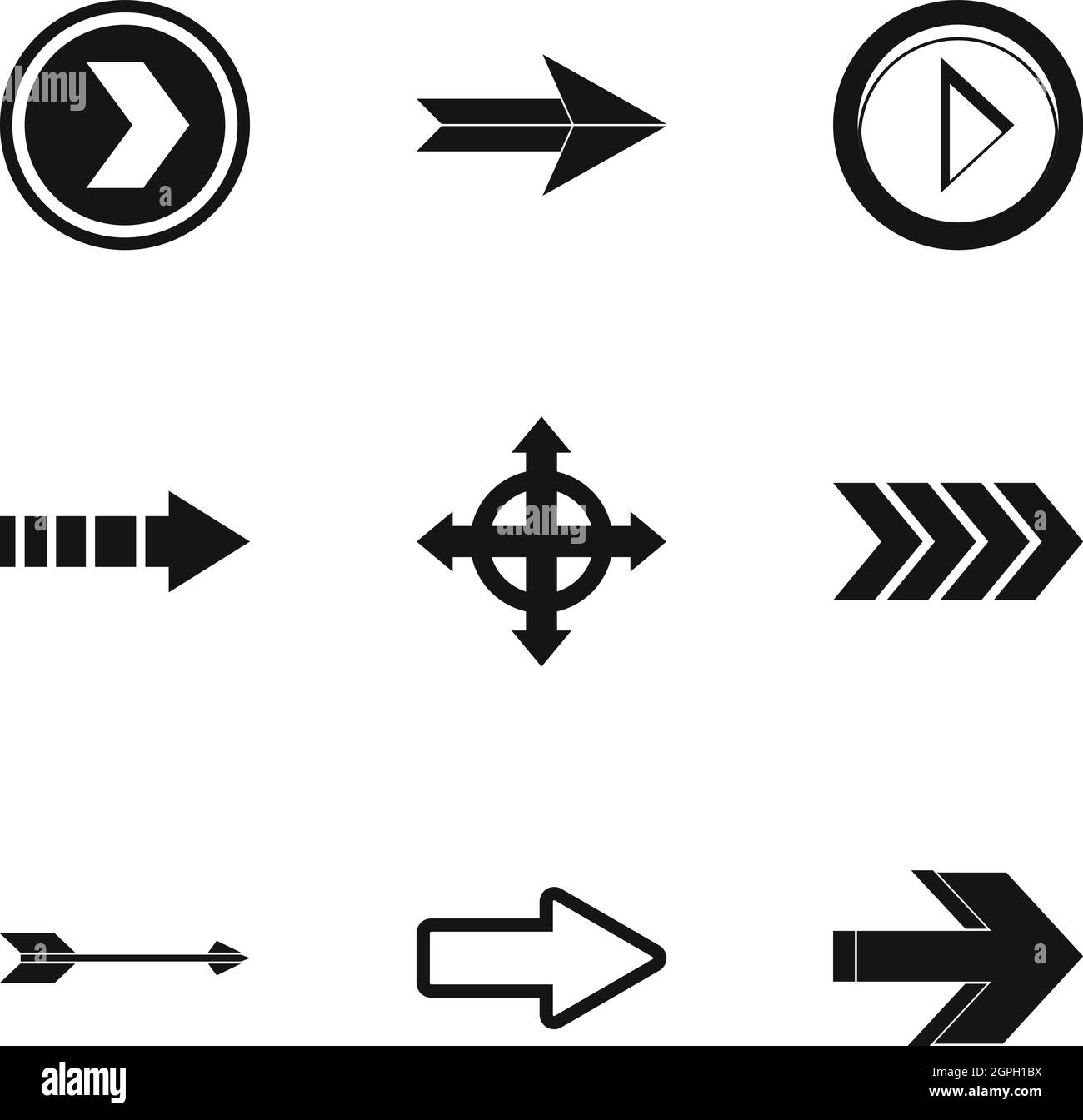 Arrow icons set, simple style Stock Vector Image & Art - Alamy
