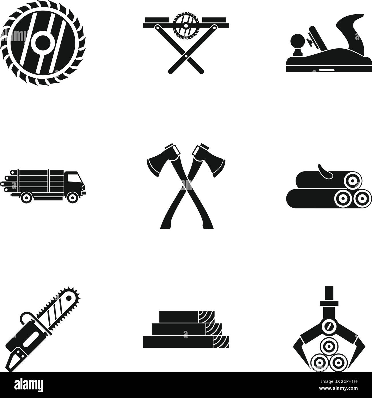 Firewood icons set, simple style Stock Vector Image & Art - Alamy