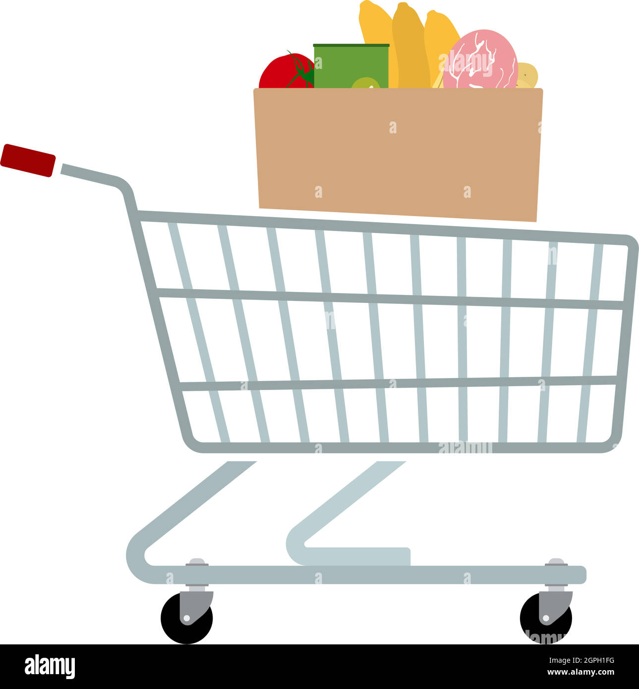Shopping Cart With Food Clipart