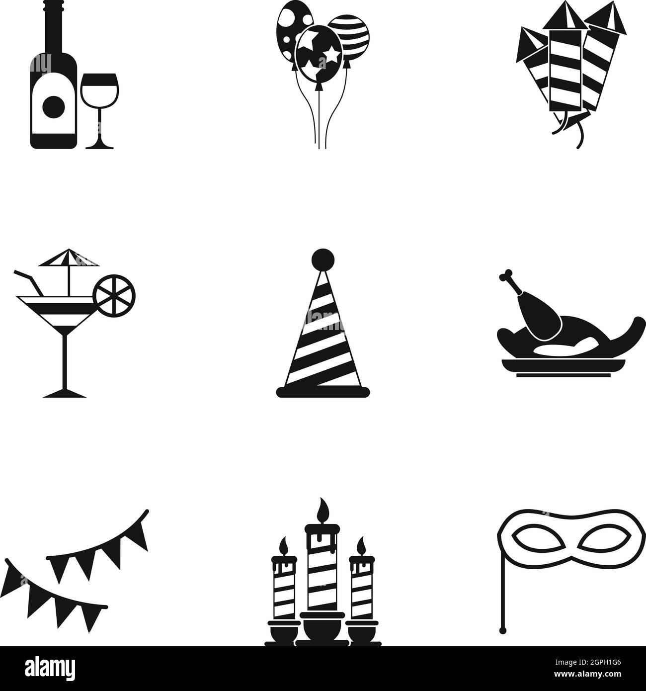 Happy birthday flags set Black and White Stock Photos & Images - Alamy