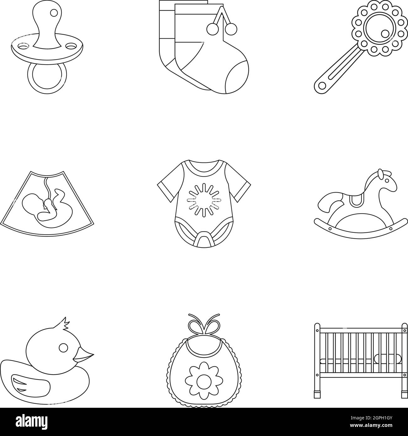 Child icons set, outline style Stock Vector Image & Art - Alamy