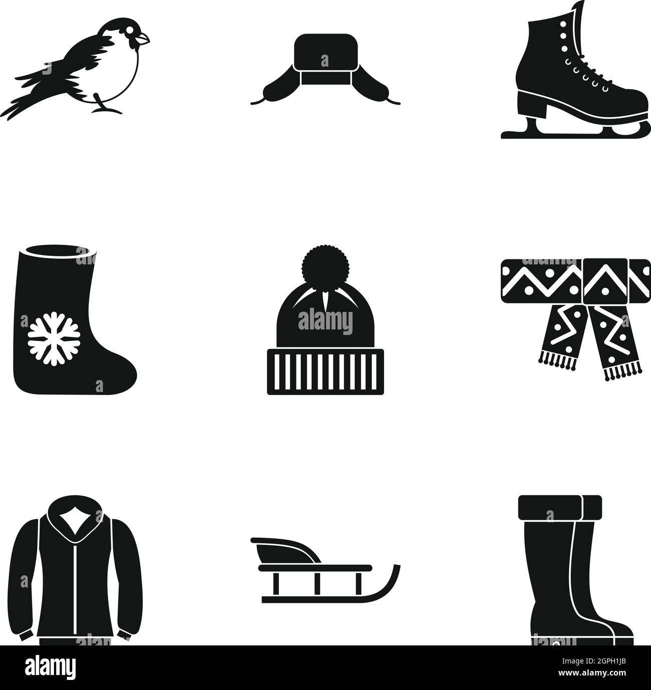 Season winter icons set, simple style Stock Vector Image & Art - Alamy