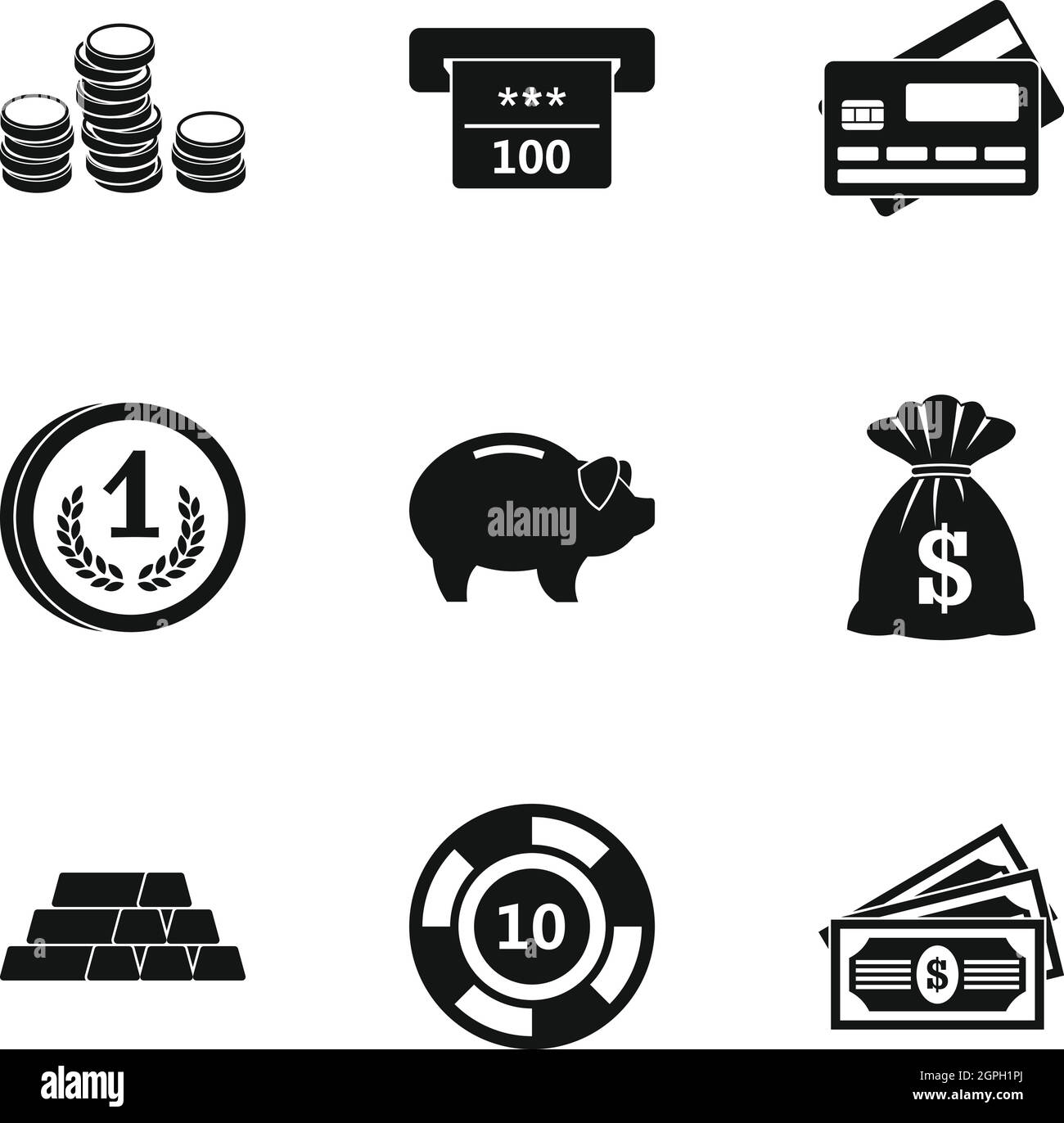 Bank icons set, simple style Stock Vector Image & Art - Alamy
