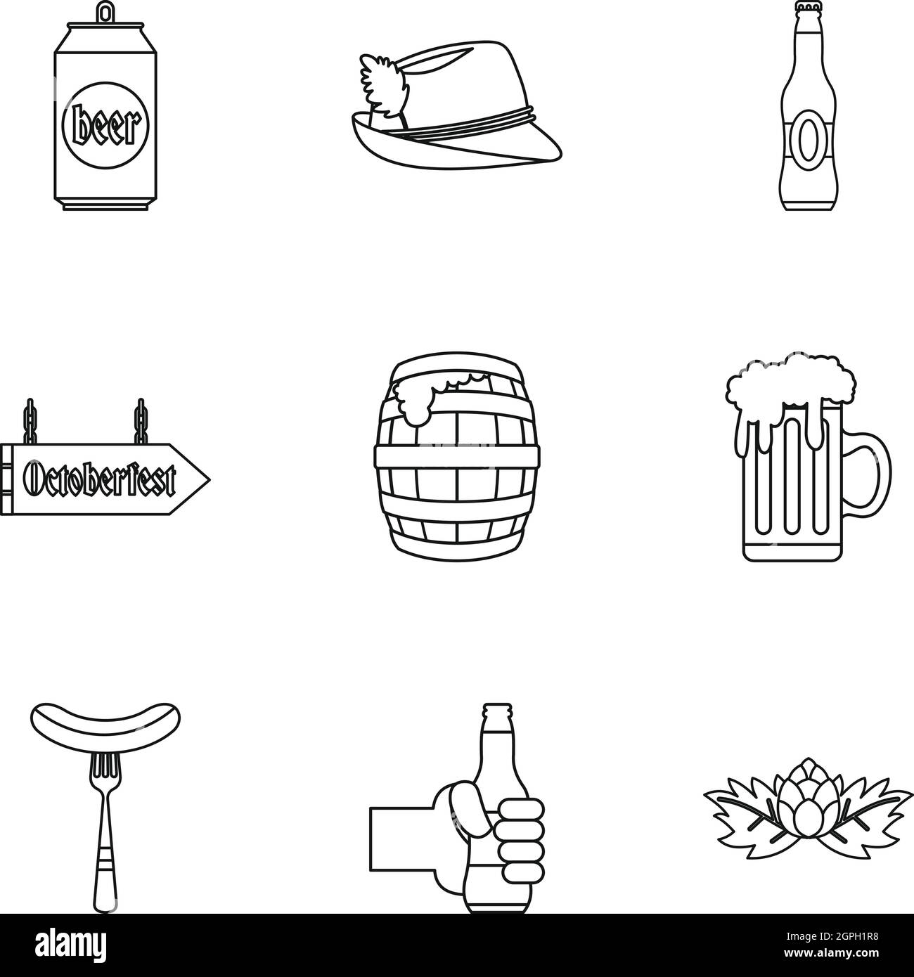 Alcoholic beverage icons set, outline style Stock Vector Image & Art ...
