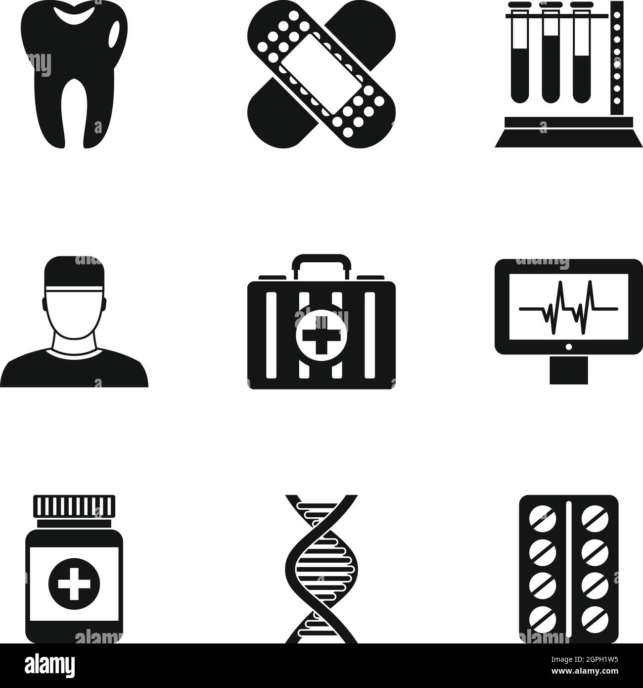 Doctoral icons set, simple style Stock Vector Image & Art - Alamy