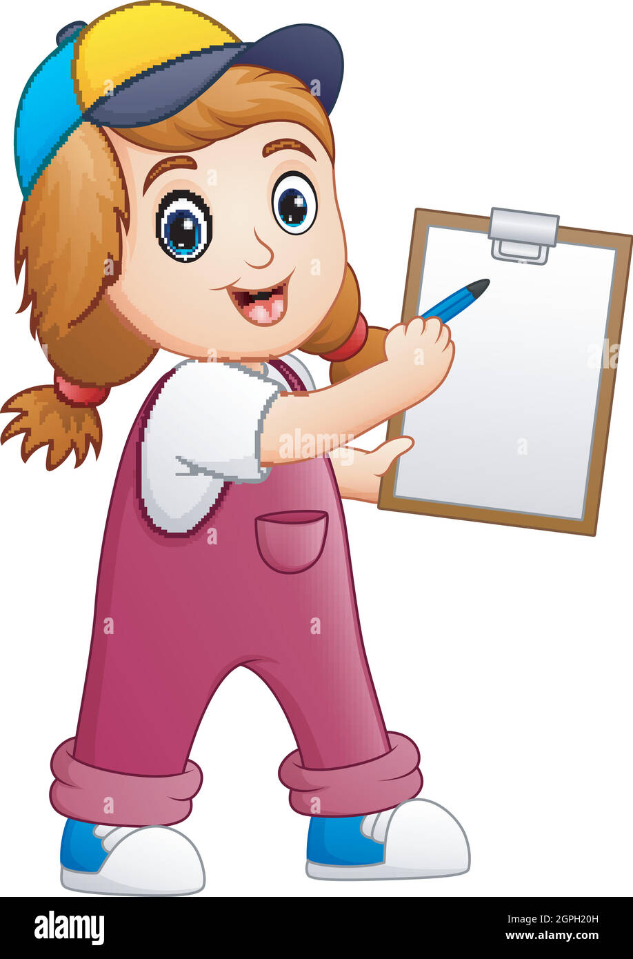 Cartoon pen writing on clipboard Stock Vector Images - Alamy