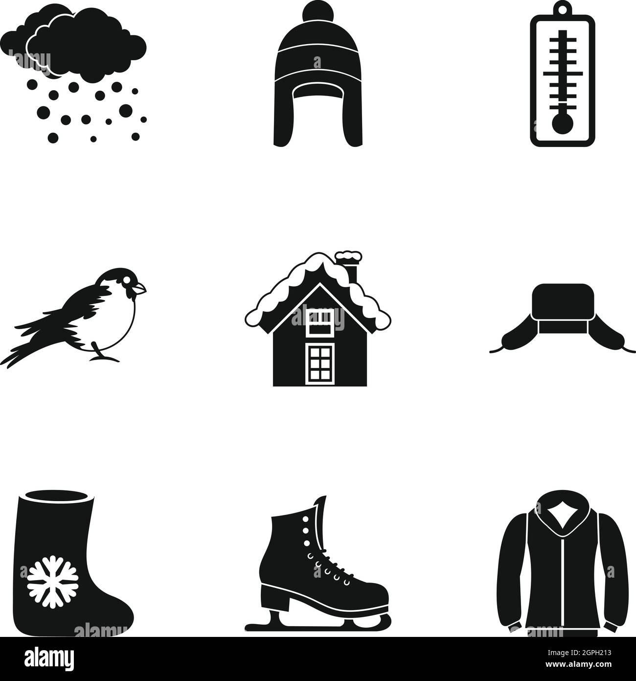 Weather winter icons set, simple style Stock Vector Image & Art - Alamy