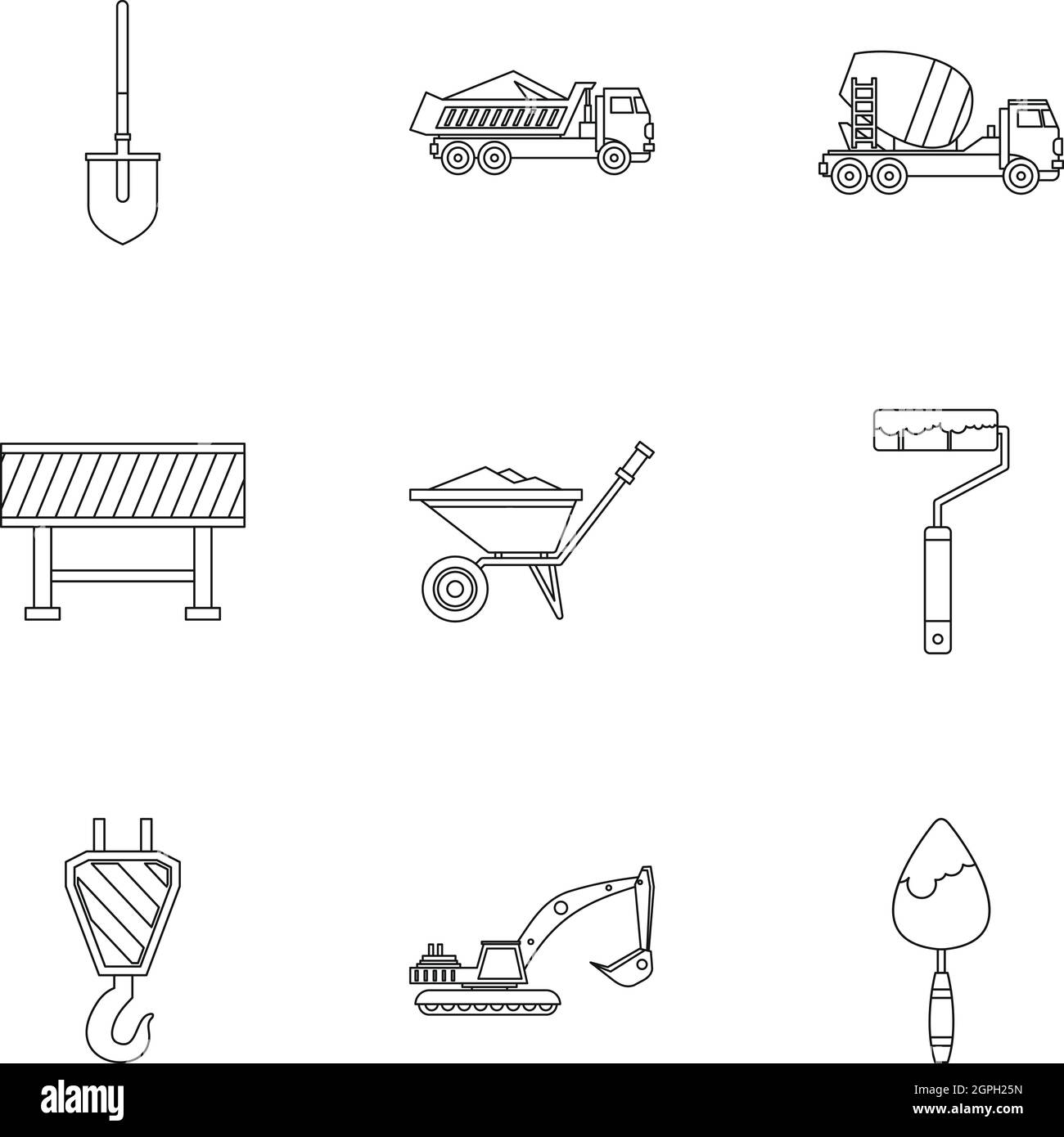 Outline of excavator Cut Out Stock Images & Pictures - Alamy