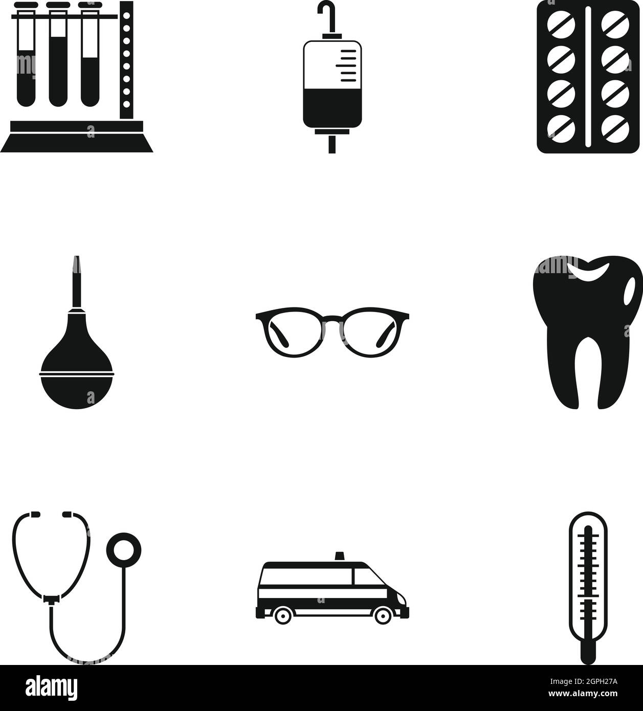 Stethoscope illustration simple style Black and White Stock Photos ...