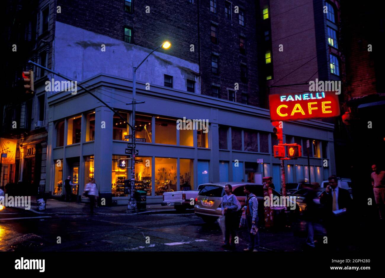 Fanelli Cafe restaurant at night, Soho, New York, USA Stock Photo - Alamy
