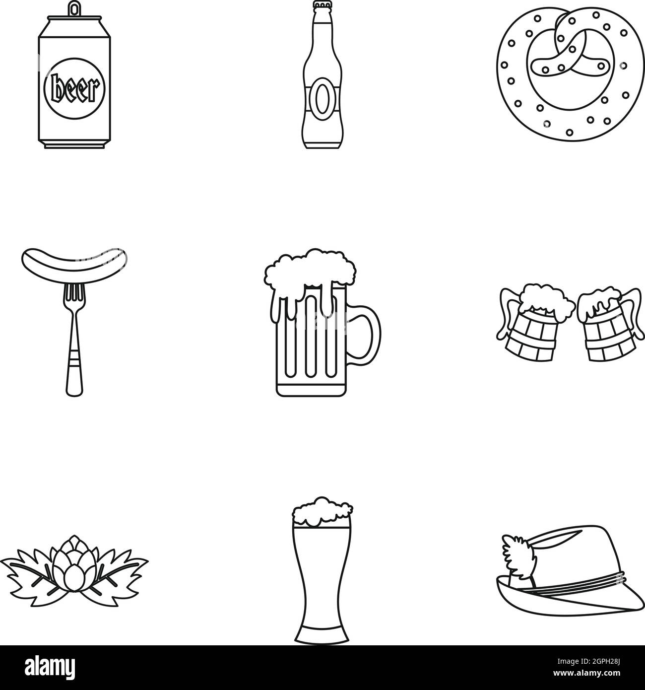Beer icons set, outline style Stock Vector Image & Art - Alamy