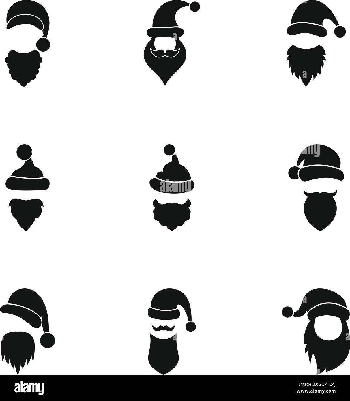 Christmas Santa Claus icons set, simple style Stock Vector Image & Art ...