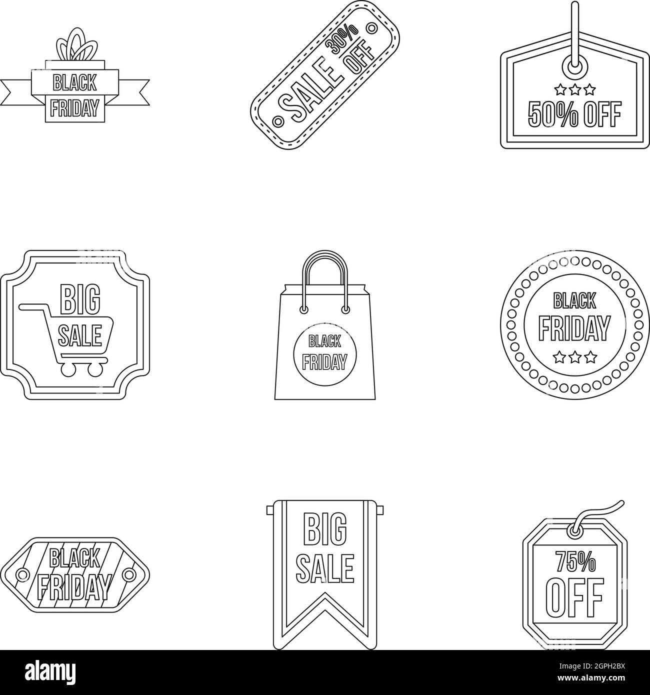 Sale icons set, outline style Stock Vector Image & Art - Alamy