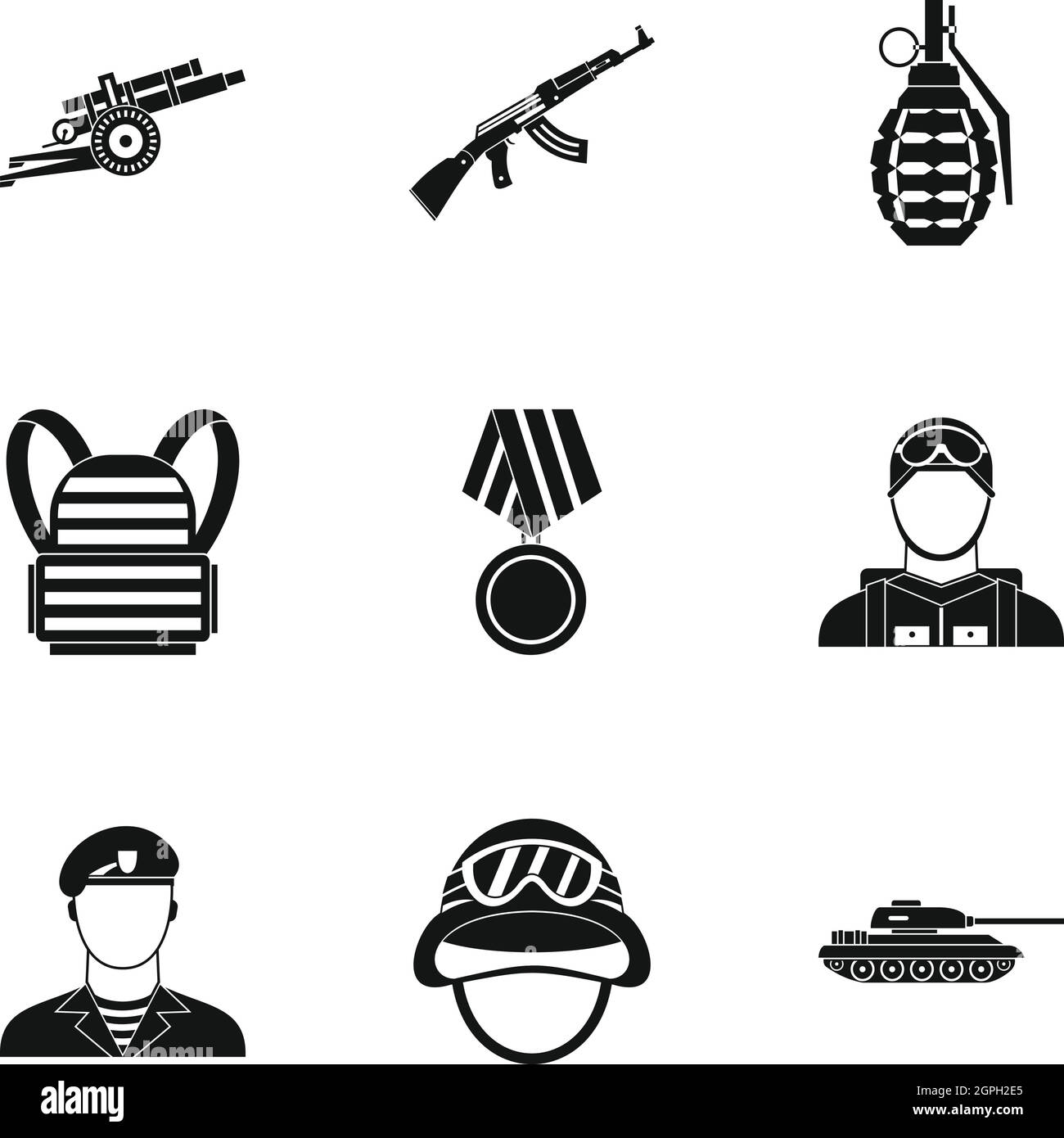 Military weapons icons set, simple style Stock Vector Image & Art - Alamy