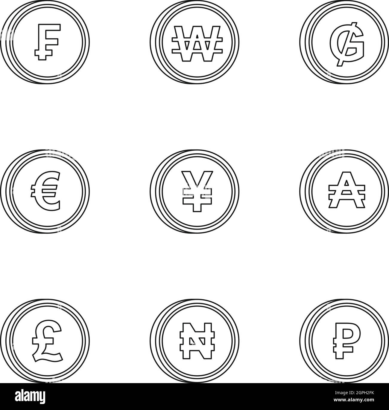 Currency icon set hi-res stock photography and images - Alamy