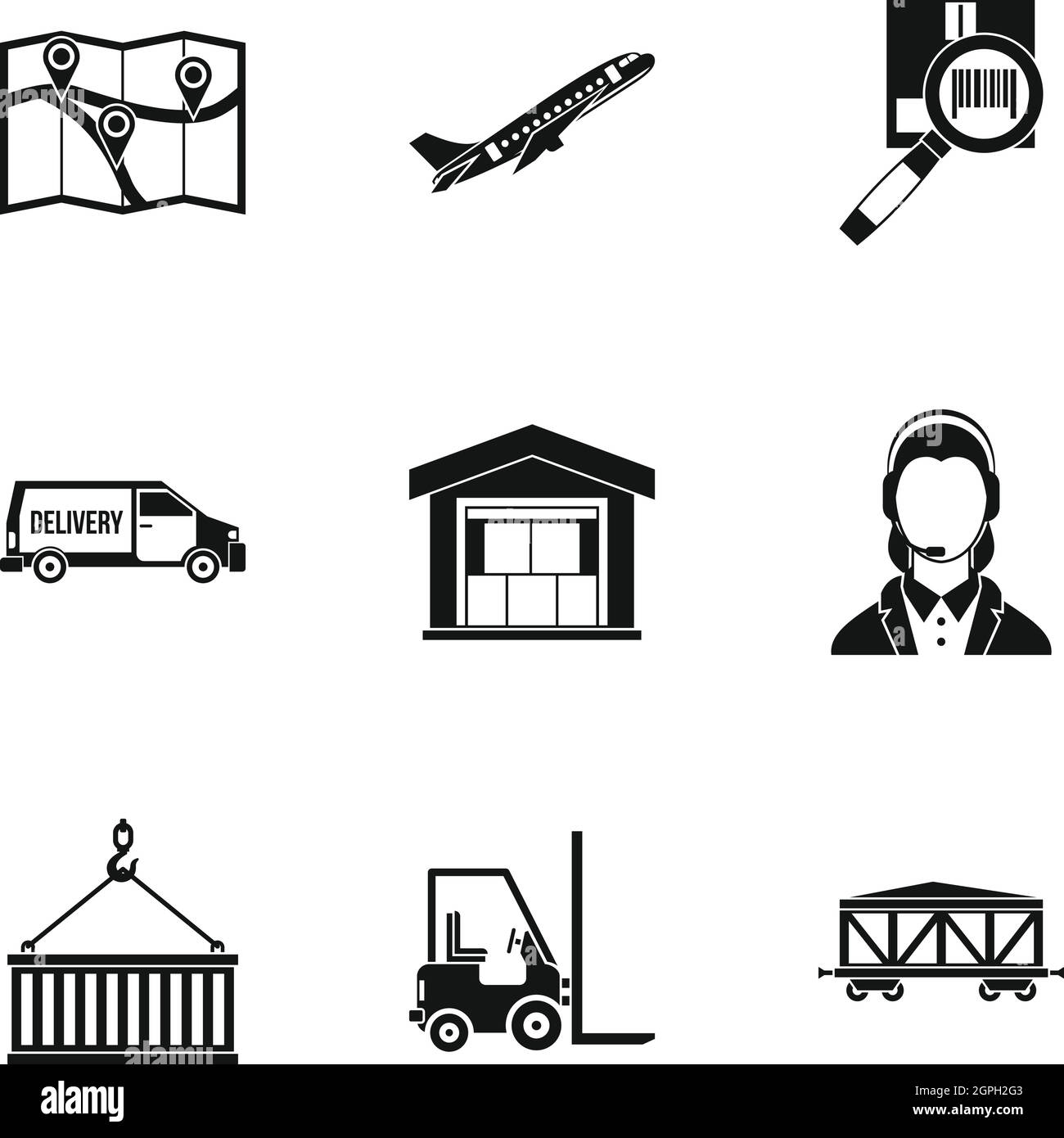 Shipping icons set, simple style Stock Vector Image & Art - Alamy