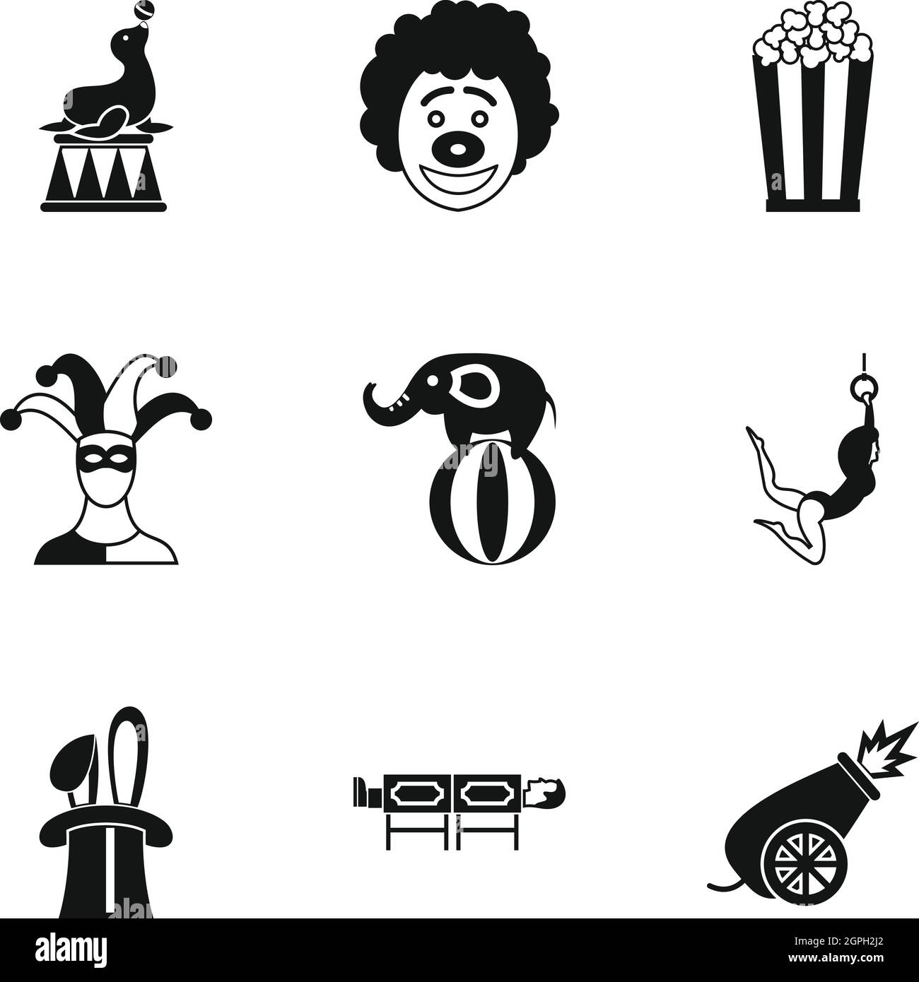 Circus performance icons set, simple style Stock Vector Image & Art - Alamy