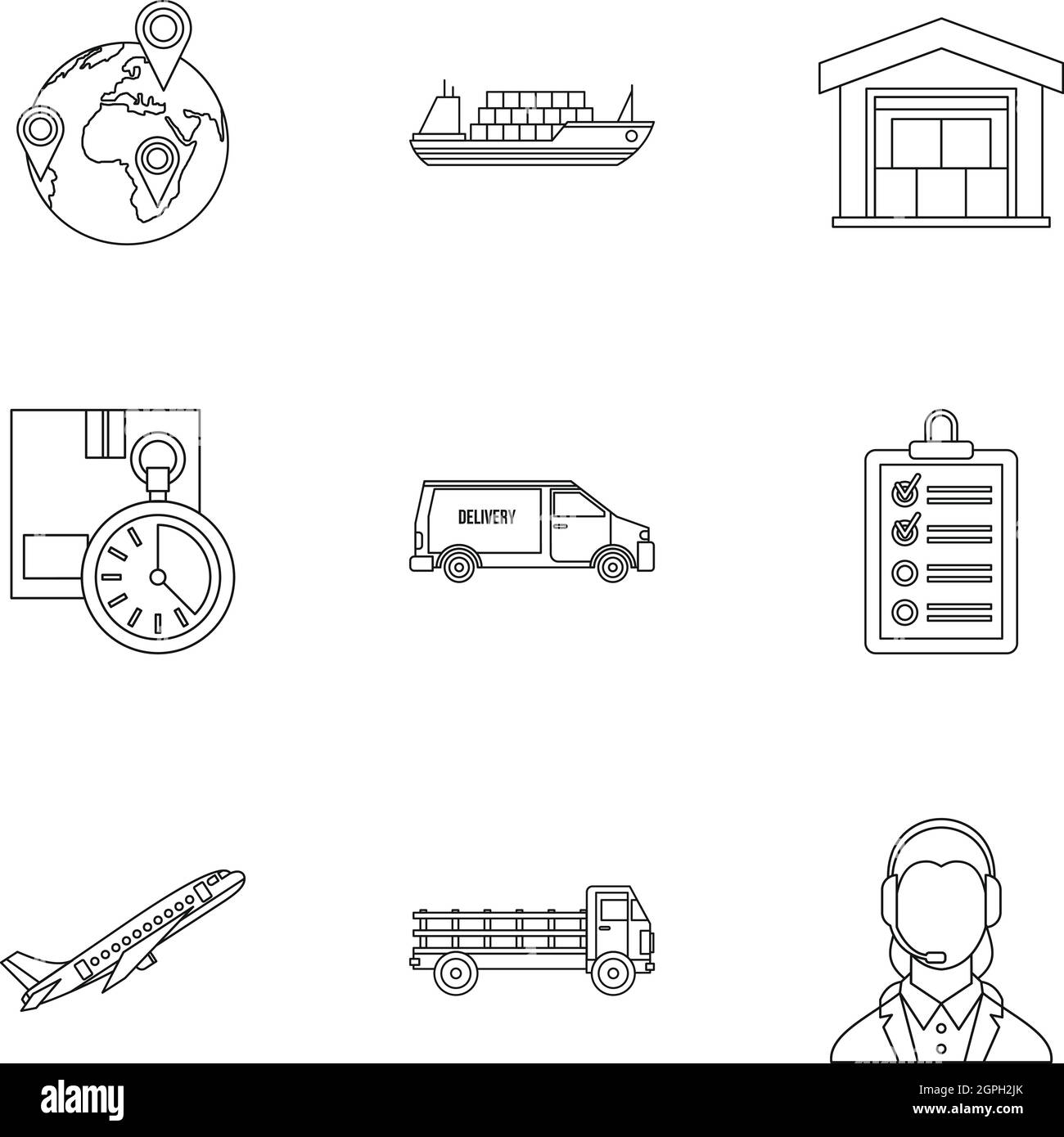 Document service icon outline Black and White Stock Photos & Images - Alamy