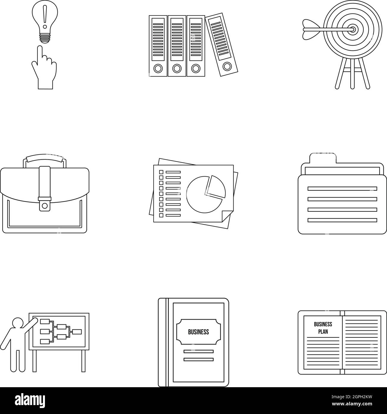 Company icons set, outline style Stock Vector Image & Art - Alamy